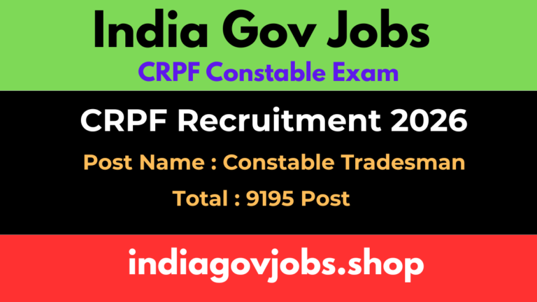 CRPF Constable Tradesman Recruitment 2026: 9195 Posts, Apply Online ...